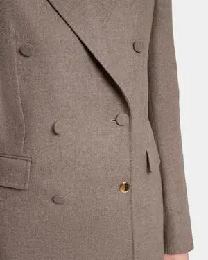 Gabriela Hearst Gavin Wool-cashmere Flannel Double-breasted Blazer Jacket
