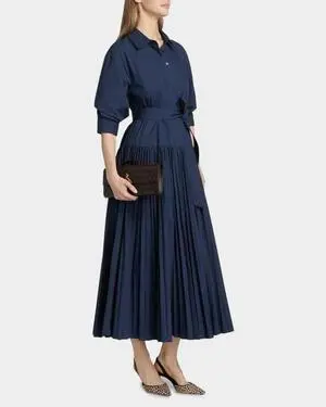 Simkhai Arlo Belted Cotton Maxi Dress - Midnight