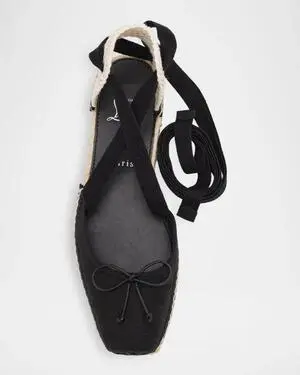 CHRISTIAN LOUBOUTIN Cassiadrilla Canvas Lace-up Espadrilles - Black