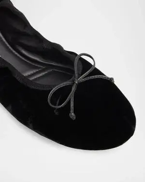 STUART WEITZMAN Nia Velvet Ballerina Flats