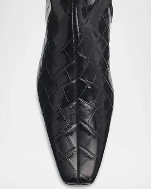 TOTEME Croc-embossed Leather Chelsea Boots