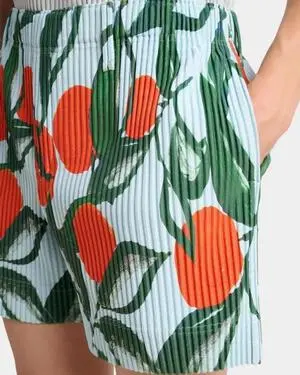 Issey Miyake Apos;s Pleated Pull-on Shorts - Blue