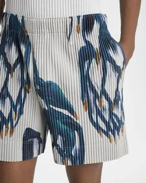 Issey Miyake Apos;s Pleated Pull-on Shorts - Gray