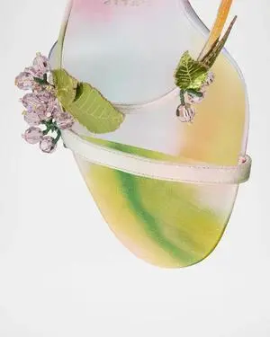CHRISTIAN LOUBOUTIN 100mm Rosa Fruit Embellished Satin Sandals - Multi