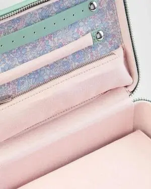 Wolf X Liberty Medium Travel Zip Jewelry Case - Sage