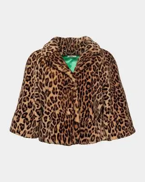 FRANCES VALENTINE Blaine Leopard-print Faux Fur Jacket