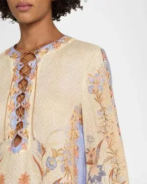 Zimmermann Indra Tunic Mini Dress - Biscuit Sc
