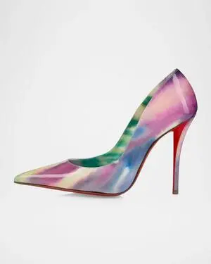 CHRISTIAN LOUBOUTIN 100mm Miss Z Tie-dye Patent Leather Pumps - Multi