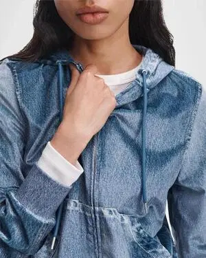 Rag & Bone Rb Miramar Denim Zip-up Hoodie - Sutton