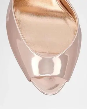 CHRISTIAN LOUBOUTIN 100mm Me Dolly Metallic Leather Slide Sandals