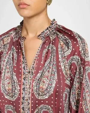 Elie Tahari The Sienna Paisley-print Flounce Midi Dress - Folklore P