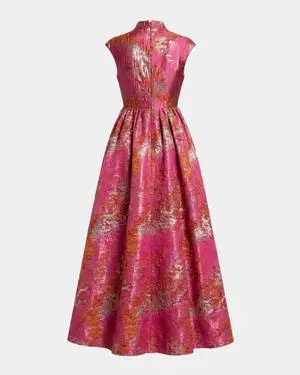 Mac Duggal Brocade Sleeveless Fit && Flare Gown