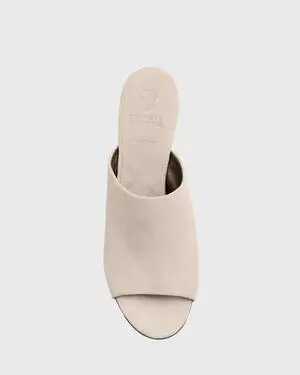 Brunello Cucinelli 80mm Monili Suede Mules - Bone