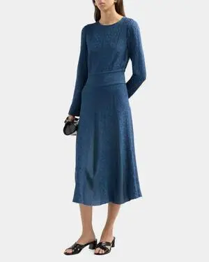 Misook Floral Godet Midi Dress
