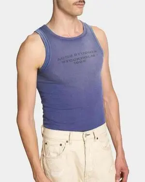 Acne Studios Apos;s K-eitch Ribbed Logo Tank Top - Navy