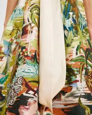 ALEMAIS Jungle Boogie Silk Twill Maxi Dress