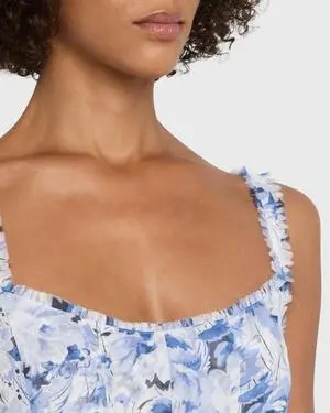 Cinq À Sept Marmo Heirloom Petals Midi Dress - Navy Multi