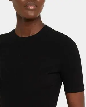 Michael Kors Stretch Viscose Short-sleeve Sweater - Black