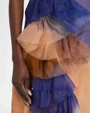 Ulla Johnson X Helen Frankenthaler Yelena Ruffled Silk-organza Skirt - Moontide