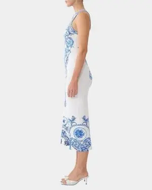 Camilla Jersey Tank Dress - Ceramic Panoramic