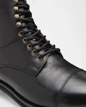 Ralph Lauren Purple Label Apos;s Bryson Leather Cap-toe Boots - Black