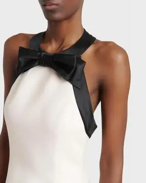 Valentino Garavani Bow-accented Mini Dress - Vanilla