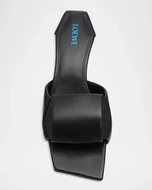 Loewe 45mm Origami Leather Slide Sandals - Black