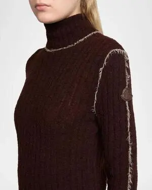 Moncler Wool-blend Fringed Turtleneck Sweater
