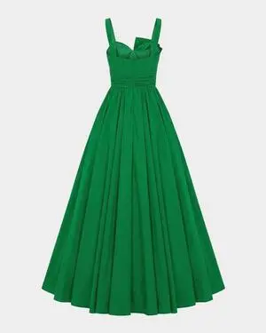 Mac Duggal Sweetheart Bow-front Faille Gown