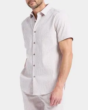 Robert Graham Apos;s Fornillo Seersucker Short-sleeve Shirt - Khaki