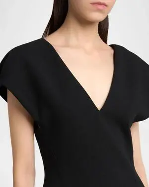 JIL SANDER Wool Sable Midi Dress
