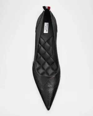 Thom Browne 50mm Wingtip Leather Pumps - Black