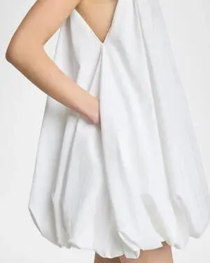 Alaïa Cotton Poplin Bubble Mini Dress - Blanc
