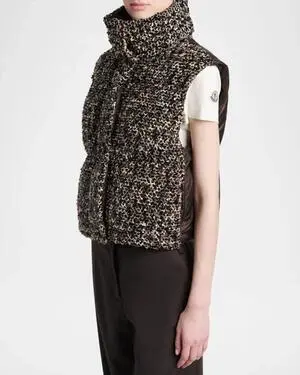 Moncler Poetique Sequined Jacket With Detachable Sleeves