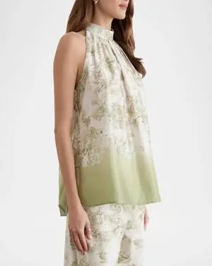 AQUA BLU AUSTRALIA Alice Toile Halter Top - Green