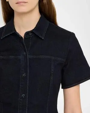 Rag & Bone Lenna Stretch-denim Midi Shirtdress