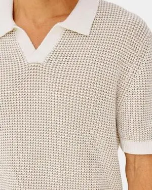 Rails Apos;s Pearson Cotton-cashmere Johnny Collar Polo Shirt - White Sand