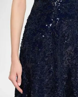 Rene Ruiz Collection Strapless Floral Sequin A-line Gown