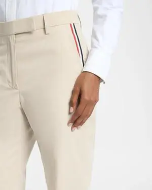 Thom Browne Grosgrain-stripe Relaxed-leg Ankle Pants