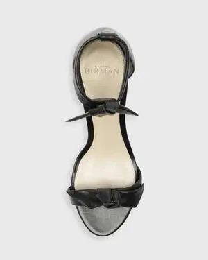 ALEXANDRE BIRMAN 75mm Clarita Leather Bow Ankle-strap Sandals