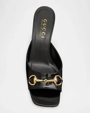 Gucci 55mm Signora Leather Mules Black