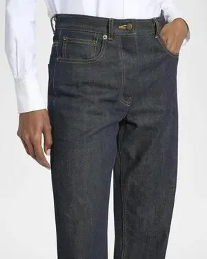 Thom Browne Back-strap Straight-leg Cuffed Crop Jeans