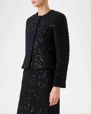 Akris Kelis Sequined Tweed Jacket