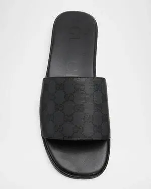 Gucci Apos;s Gg Coated Canvas Slides