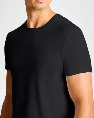 Commando Premier Stretch-cotton Crewneck Undershirt - Black