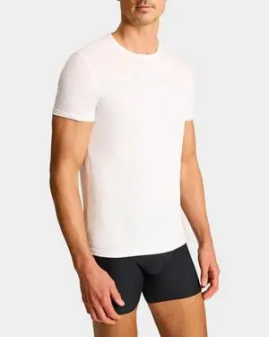 Commando Premier Stretch-cotton Crewneck Undershirt - White
