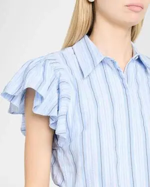 Cinq À Sept Charmine Stripe Shirtdress - Blue Multi