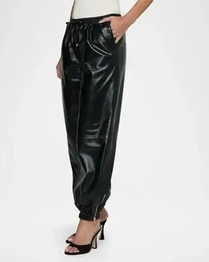 L & APOS;AGENCE Mariko Faux-leather Joggers