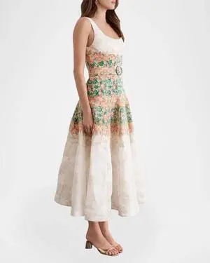 AQUA BLU AUSTRALIA Phoebe Belted Midi Dress