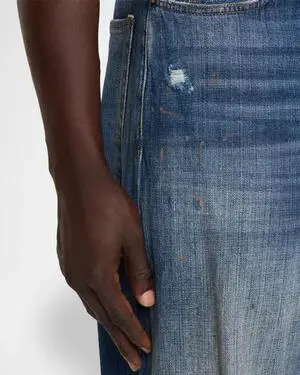 Acne Studios Apos;s Distressed Denim Wide-leg Jeans - Mid Blue
